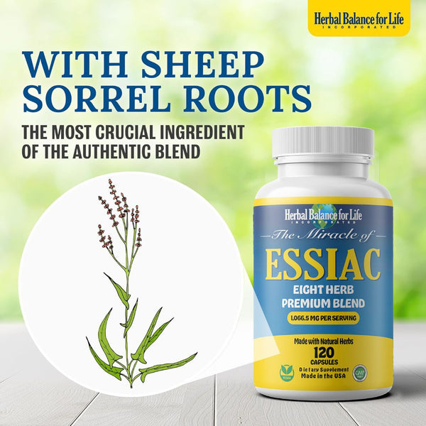 Essiac Tea Capsules, 1066.5 mg, 120 Count, 8 Herb Essiac 30 Day Supply